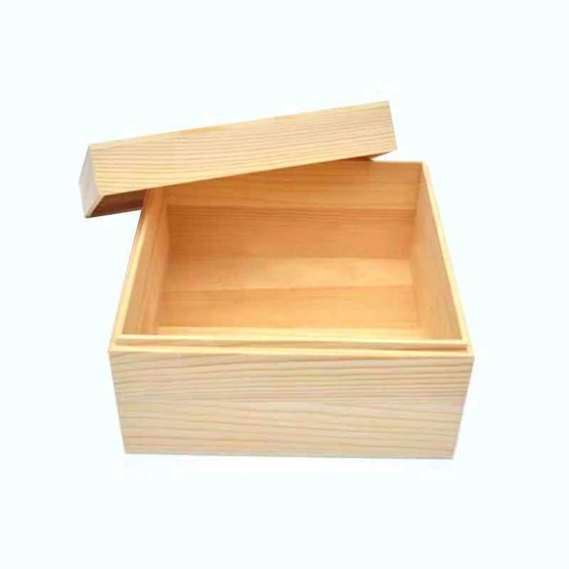 Tiandigai Long Square Pine Wooden Box Desktop Organizer Gift Box with ...