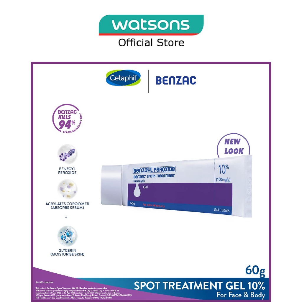BENZAC Spots Treatment 10% (Anti-Acne + Pimple Gel Cream With Benzoyl ...