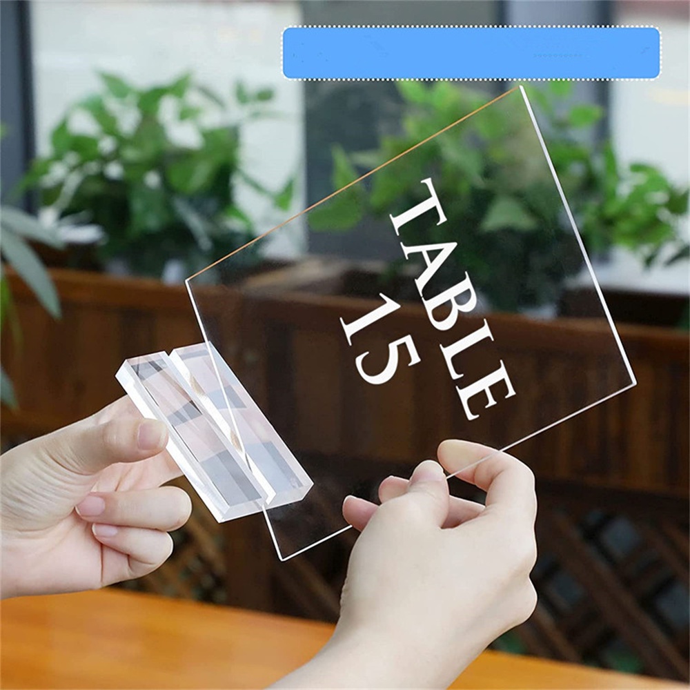 Acrylic Stands Clear Place Card Holders with Card Slot Table Numbers ...