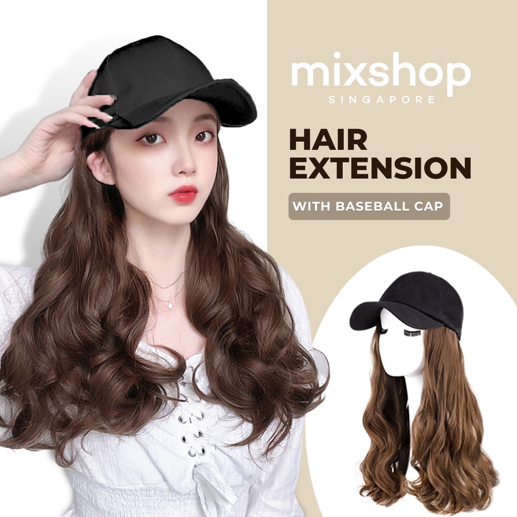 mixhsop Premium Quality Curly Wigs with Cap Hair Extensions [SG READY ... mixhsop Premium Quality Curly Wigs with Cap Hair Extensions [SG READY ...