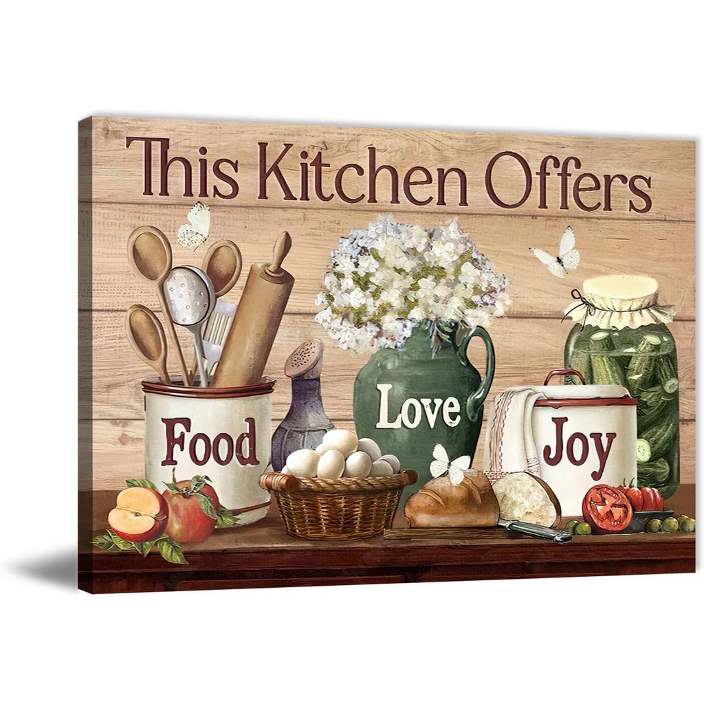 Vintage Kitchen Wall Art Rustic Kitchen Pictures Wall Decor Christian Wall Art Country Kitchen ...