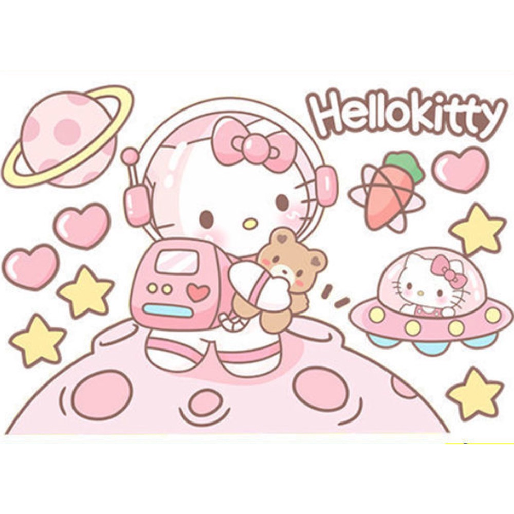 Astronaut Hello Kitty Car Sticker Electric Vehicle Motorcycle Sticker ...