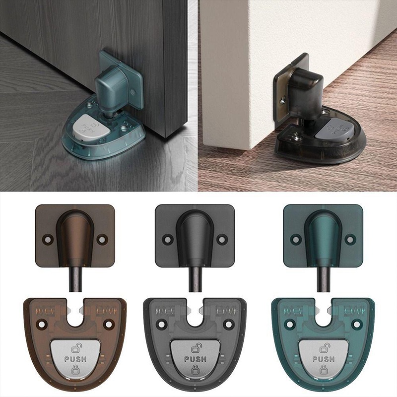 Door Fixing Base Door Stop Windproof Door Stopper with Locking Function No-Punching Anti ...