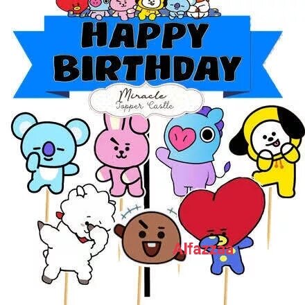 Bt21 Birthday Cake Topper/ BT21 Cake Topper / Birthday Topper | Shopee ...