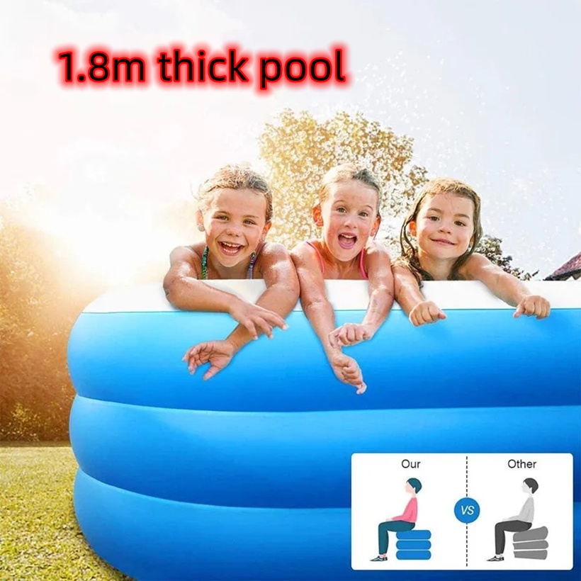 Swimming Pool for kids - Inflatable Swimming Pool with Air Pump 180cm ...