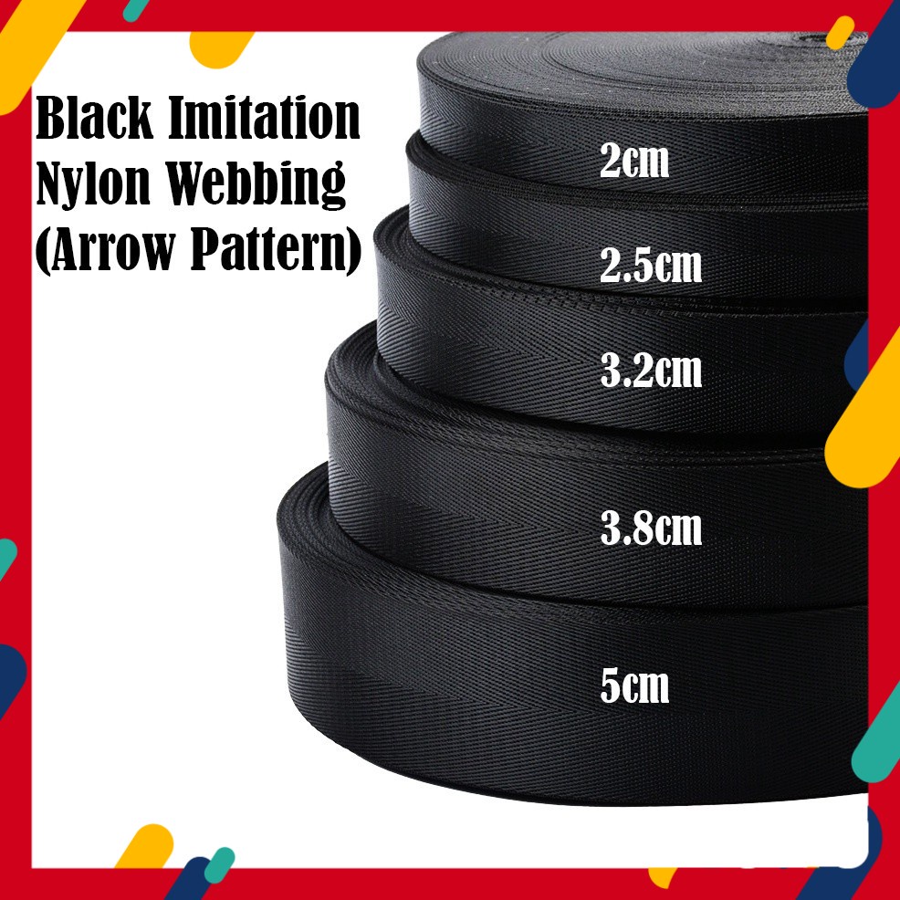 Good Quality Black Imitation (Thick) Nylon Webbing Strap Nylon Bag ...