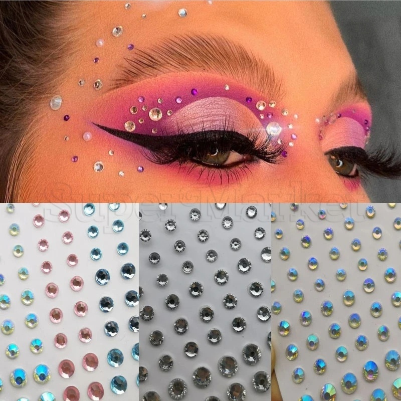 [ Featured ] Adhesive Face Decal Jewel Pearls Eye Body Face Jewels ...