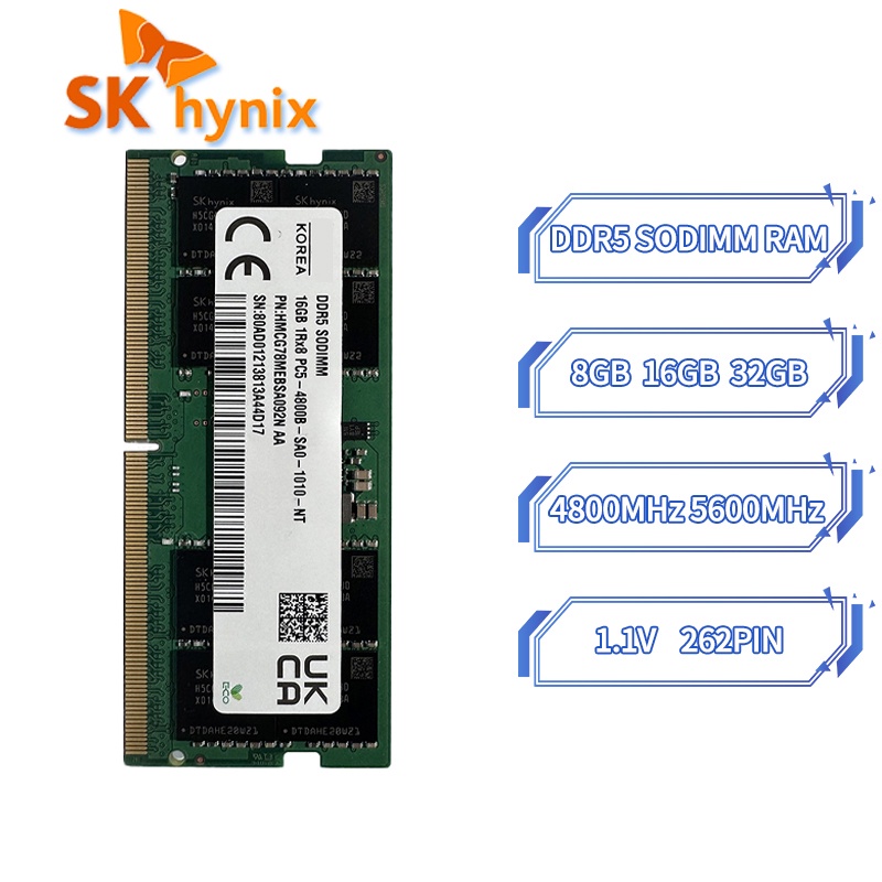 Notebook Ram DDR5 SK hynix 8GB 16GB 4800MHz SO-DIMM 262pin for Laptop Notebook Computer Memory ...
