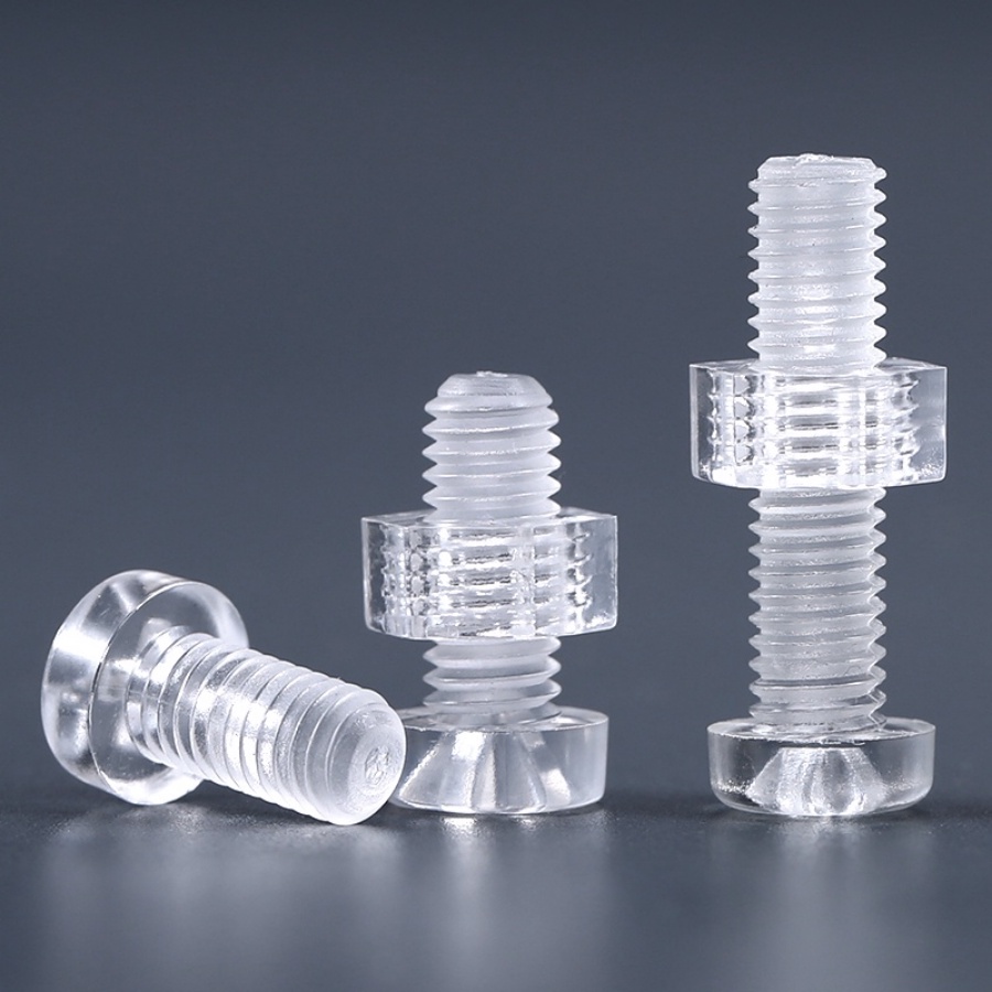 [Quick Shipment] PC Transparent Phillips Round Head Screw Nut Plastic Combination Screw Acrylic ...