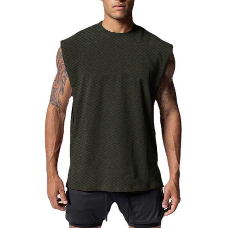 Mesh Gym Mens Workout Muscle Stringer Clothing Open Side Bodybuilding ...