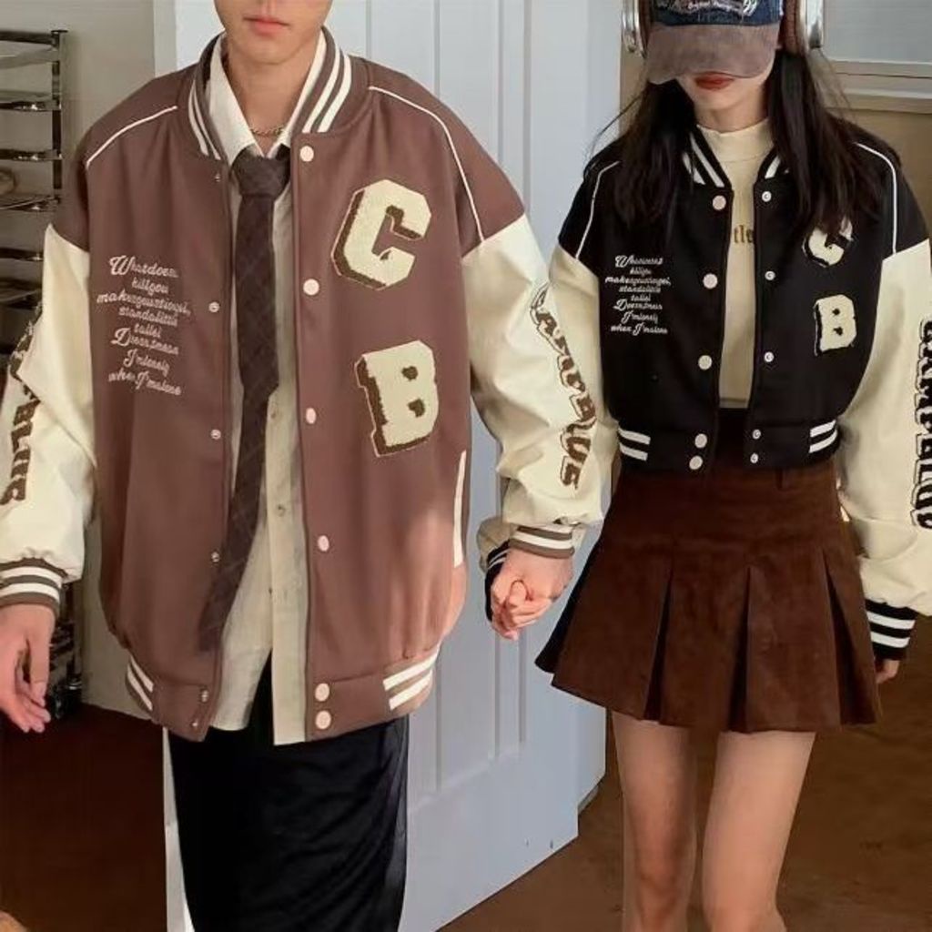 Couple Wear Jacket Outer vibe Style Men Women Couples Handsome One Long ...