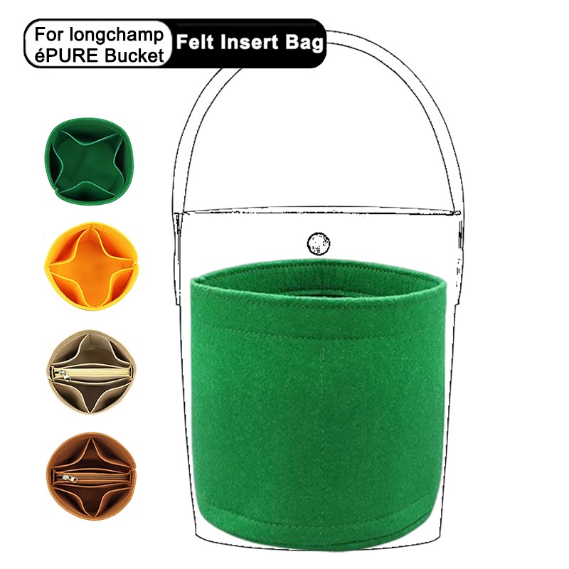 Felt Cloth Insert Bag For longchamp éPURE Bucket Organizer Makeup Pouch ...