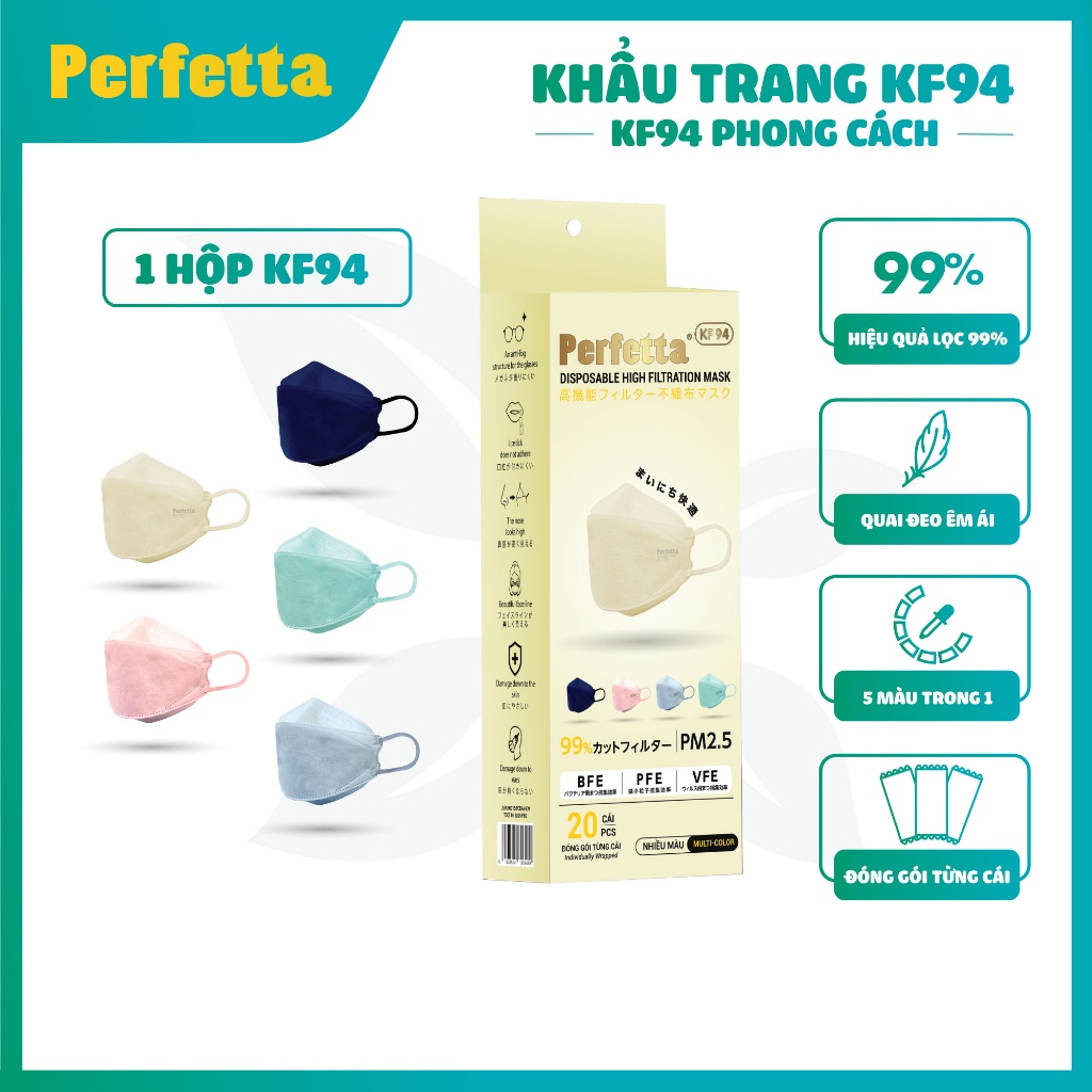 Korean Style KF94 Mask - Genuine Perfetta KF94 (20 pieces/box) | Shopee ...