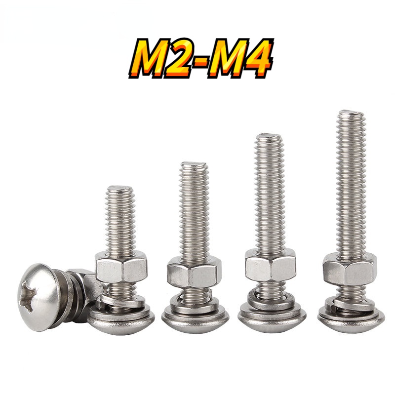 Sus304 Stainless Steel Phillips Large Flat Head Screw Bolt Nut Washer ...