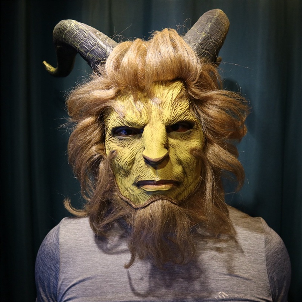 Beauty And The Beast Mask Movie Cosplay Adam Prince Costume Headgear ...