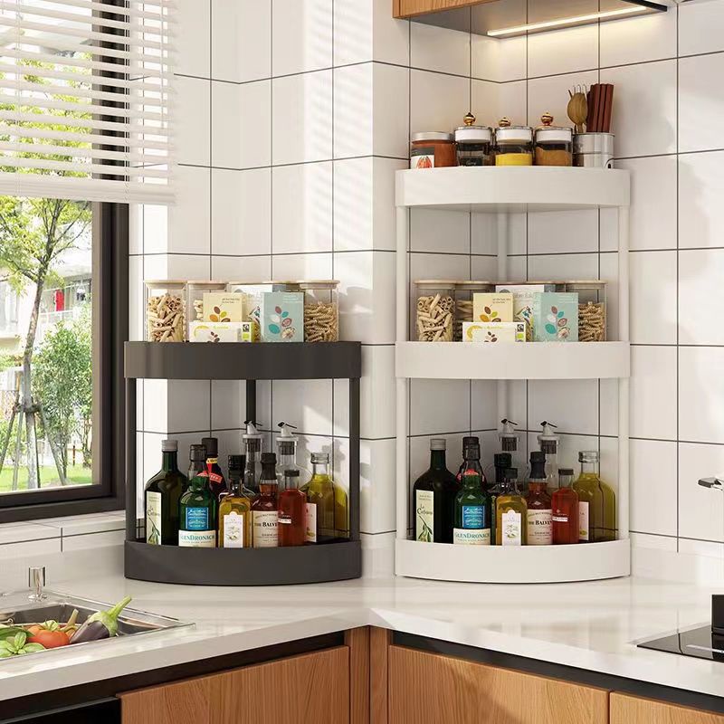 Kitchen Shelf Corner Shelf Table Top Dressing Rack Oil, Salt, Soy Sauce ...