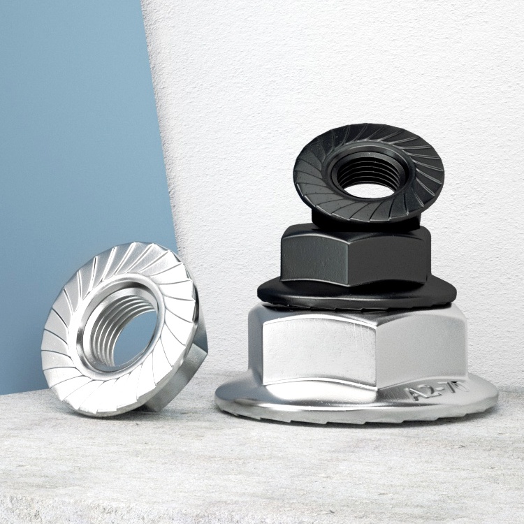 [JC] 304 Stainless Steel Black Flange Nut Hexagonal Anti-Slip Screw Cap ...