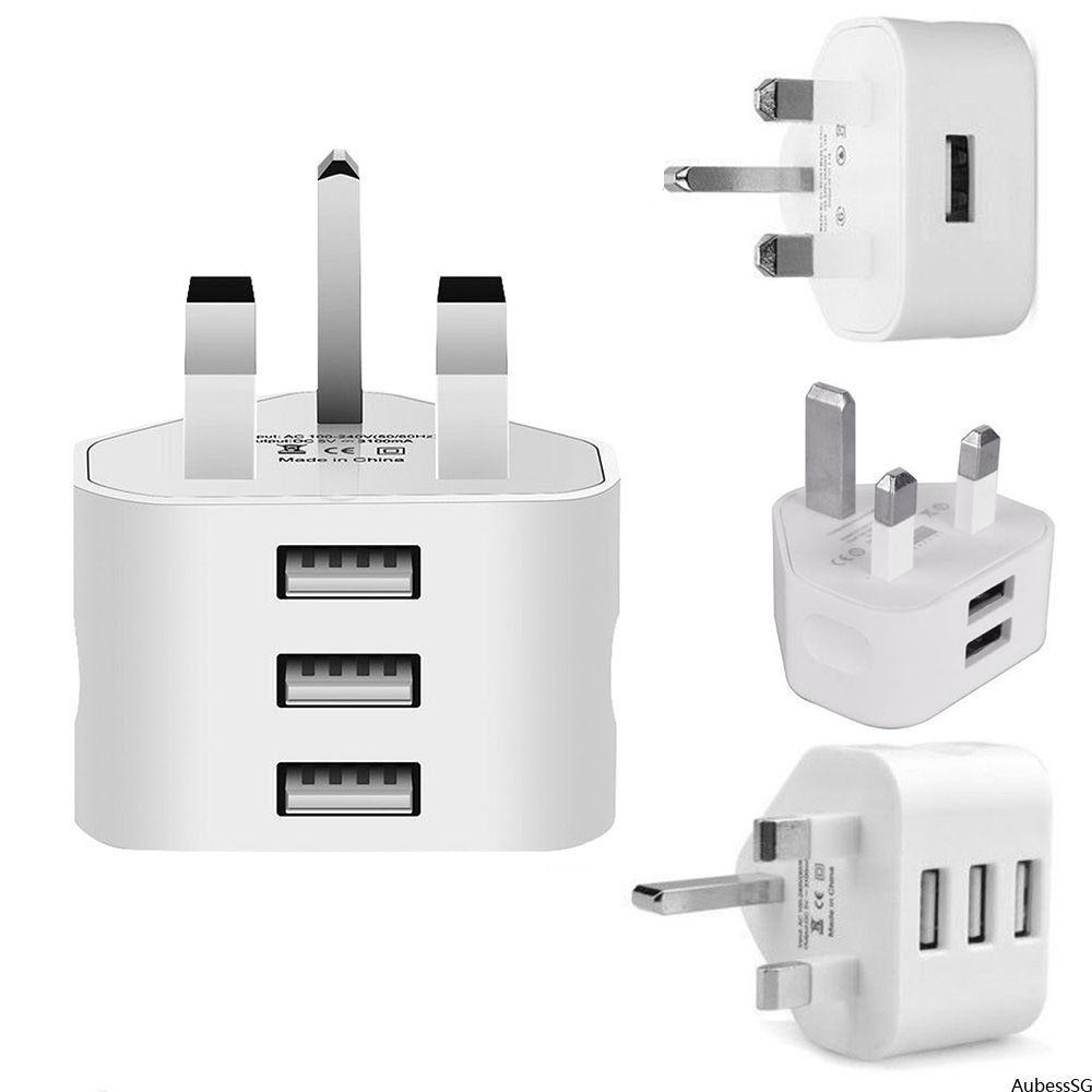 Universal 1/2/3-port Usb Uk Plug 3 Pin Wall Charger Adapter Triangle ...