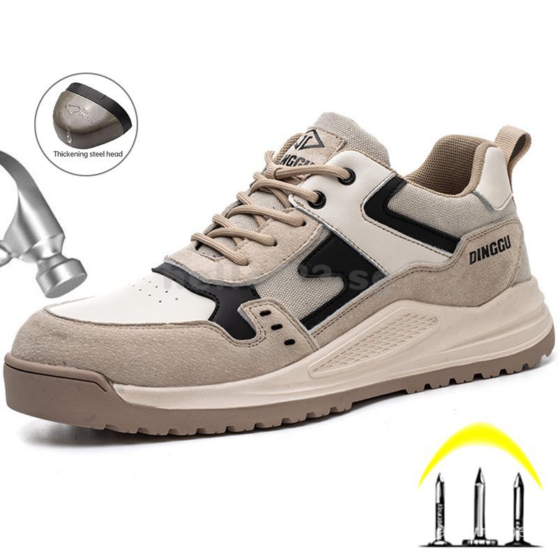 Steel Toe Safety Shoes Men Work Shoes Puncture-Proof Protective Safety ...