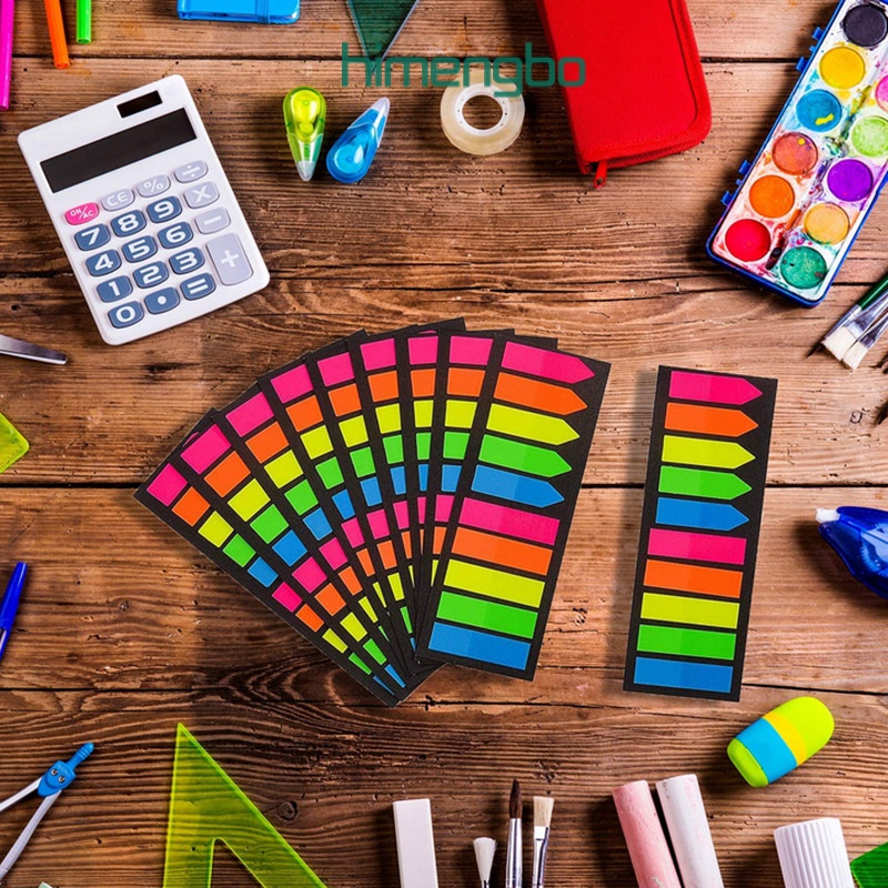 200sheets Color PET Fluorescent Sticky Notes Transparent Index Self ...