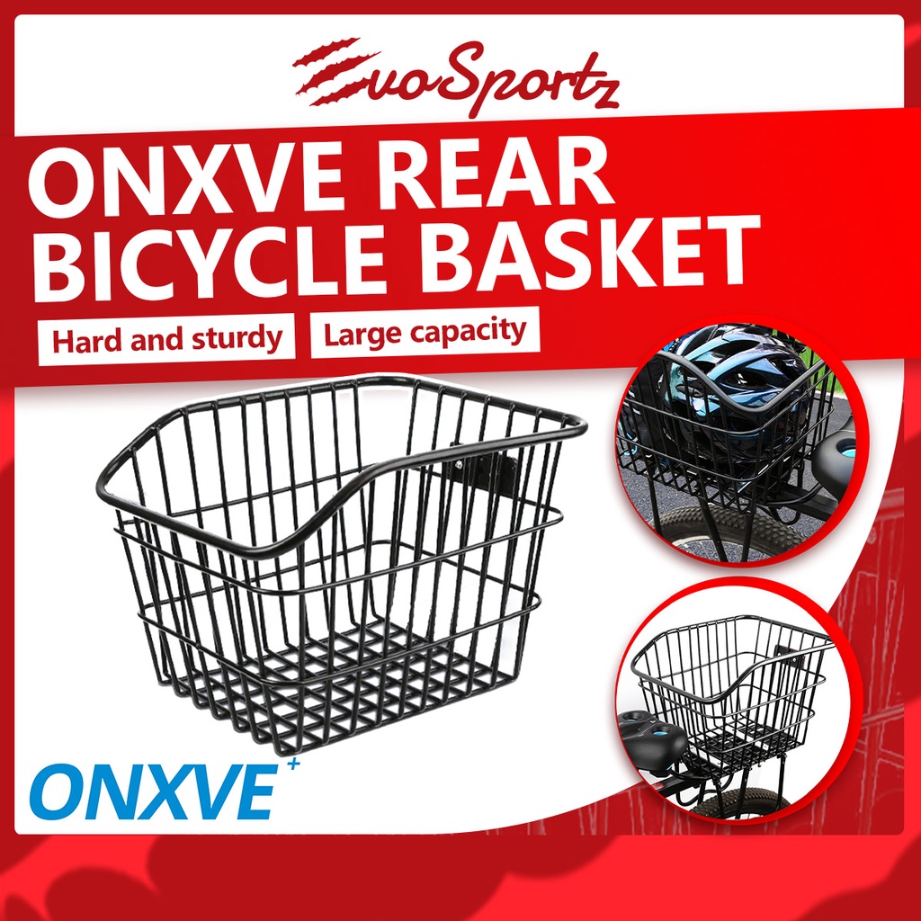ONXVE Rear Bicycle Basket | Bike Cargo Rack Basket | Cycle Back Basket ...