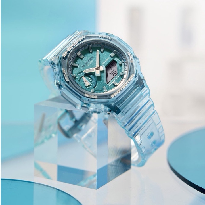 G-Shock GA-2100 Version Jelly Blue GMA S2100 ,Day Indicator, White LED ...