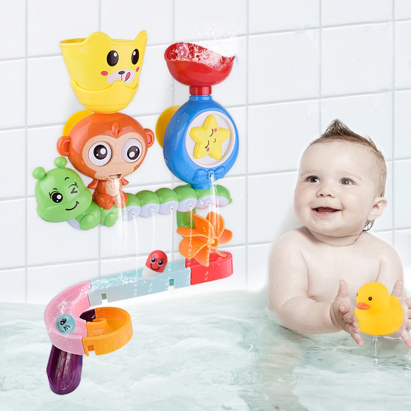Diy Baby Shower Toy Wall Sucker Assembly Slide Children Play Water ...