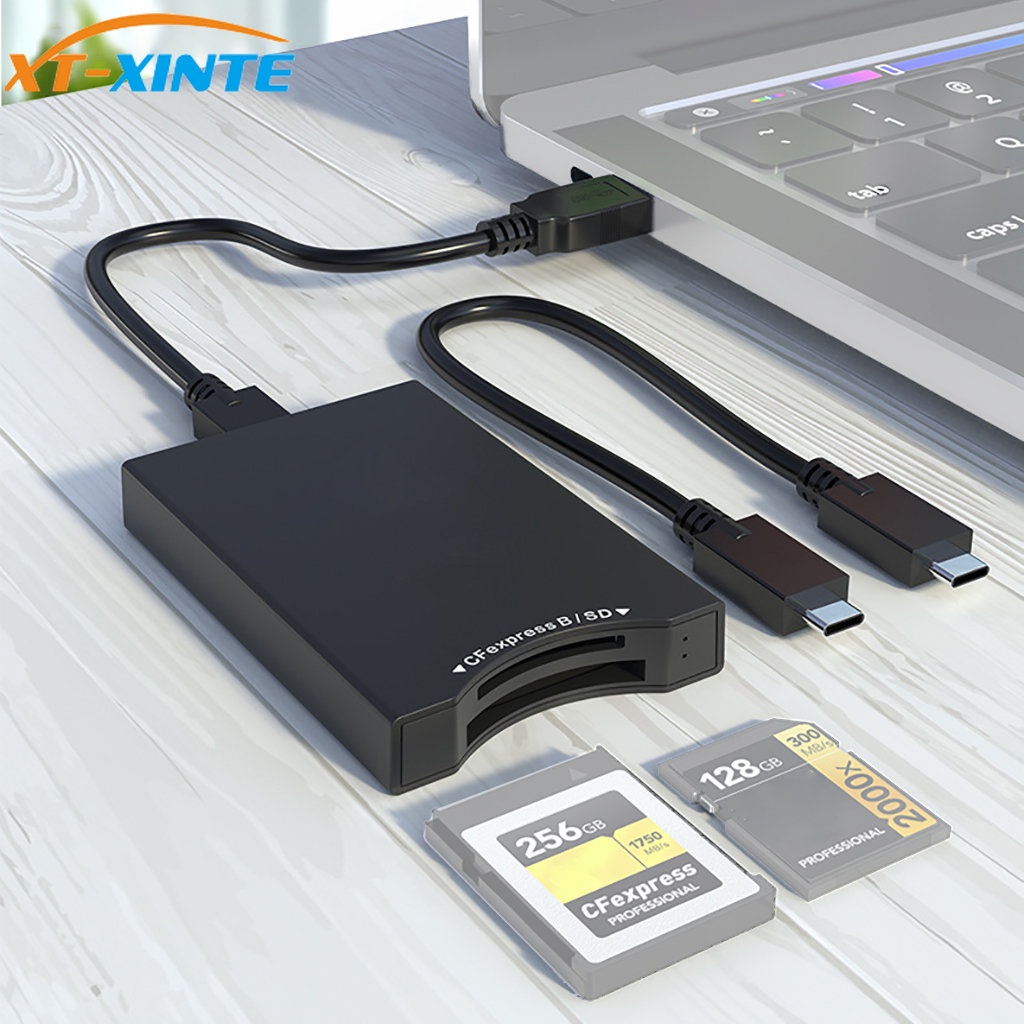 XT-XINTE 2in1 CFexpress Type B /SD Card Reader USB3.2 Gen2 10Gbps TypeC ...