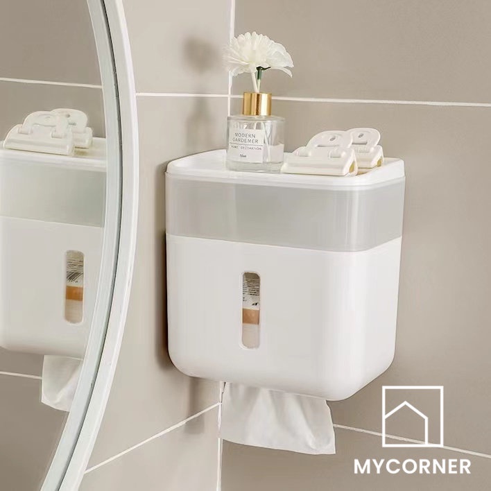 MyCorner SG Stock | Wall-Mounted Tissue Holder Toilet Tissue Box Toilet ...