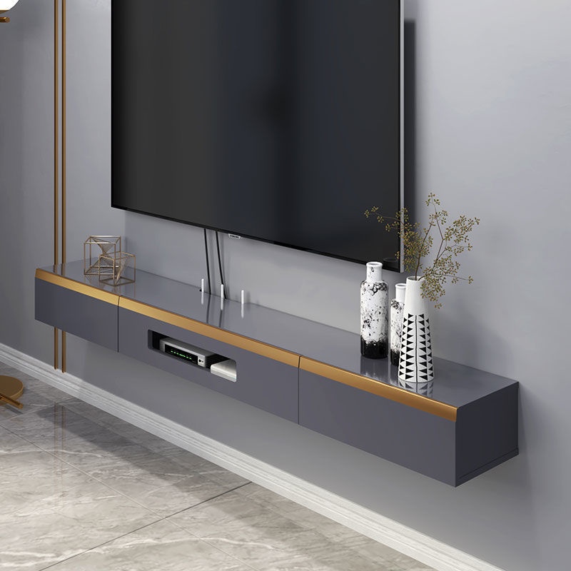 Hanging TV Console Wall mounted TV Console Grey Holes Back Hollow ...