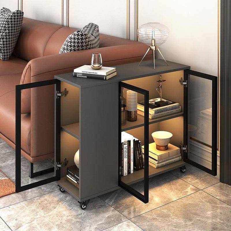 Ultra narrow sofa side cabinet with light Italian light luxury side ...