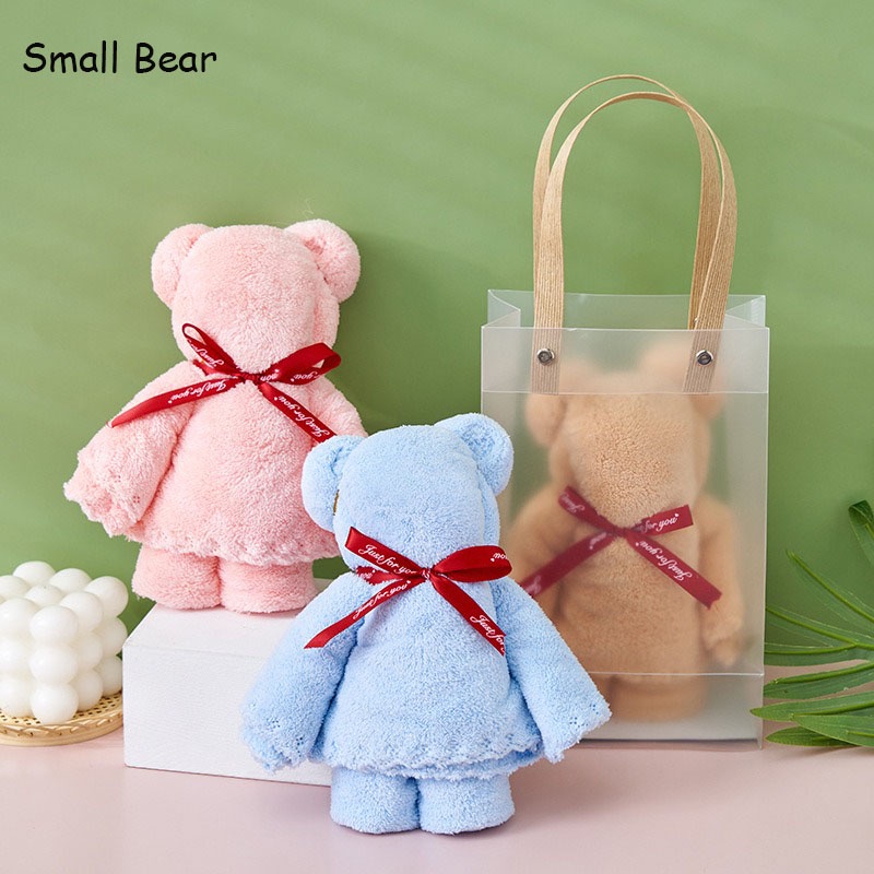 Adorable Bear Towel Gift with PVC Gift Bag Wedding Gift Goodie Bag ...