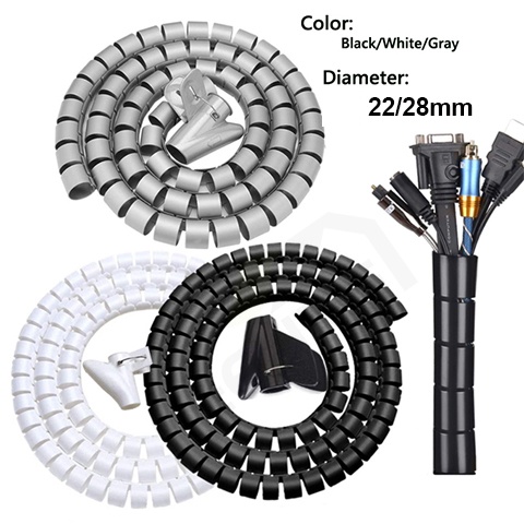 FEELING🔥28MM Flexible Spiral Tube Cable Organizer,Wire Organizer,Cable ...