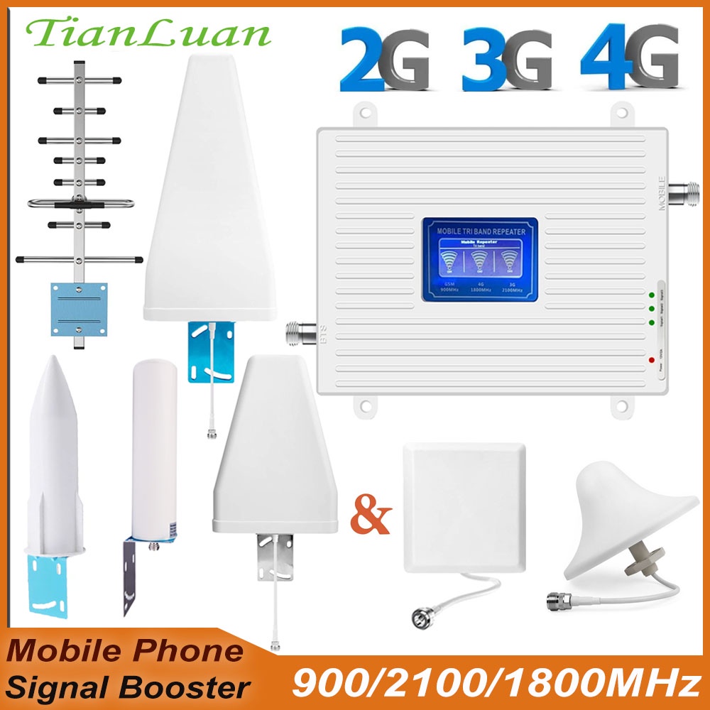 Tri Band 3/1/8 Mobile Phone Signal Booster Network LTE 4G DCS 1800MHz ...