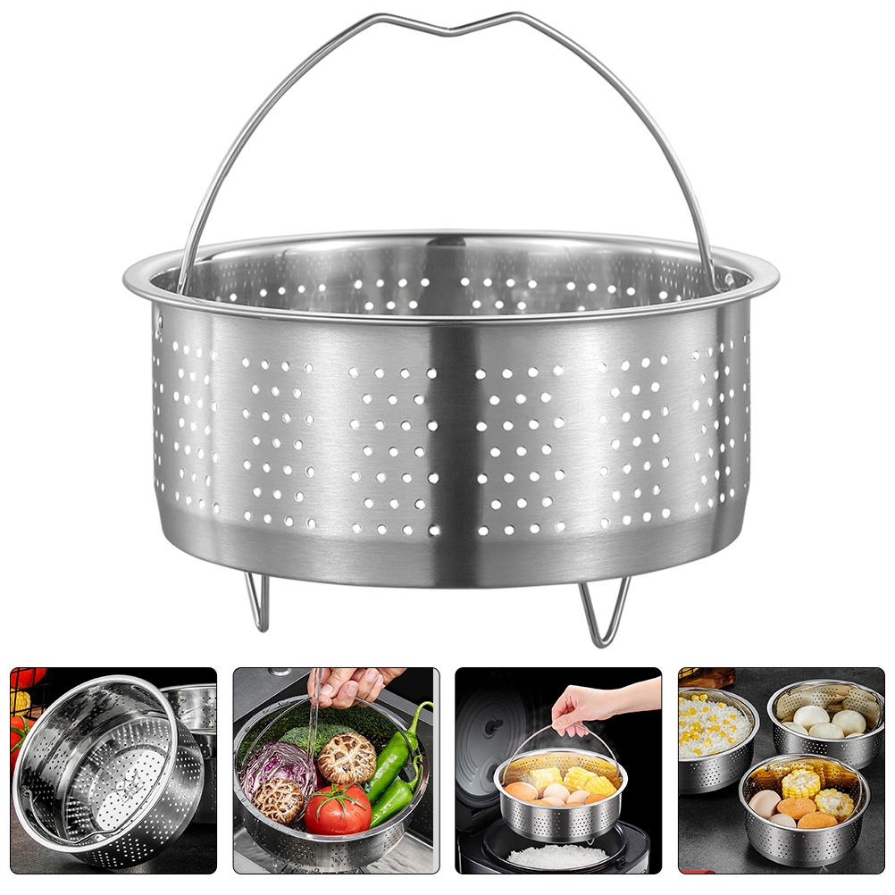 Steamer Vegetables Stainless Steel Pot Strainer Metal Rice Fish Cooker ...