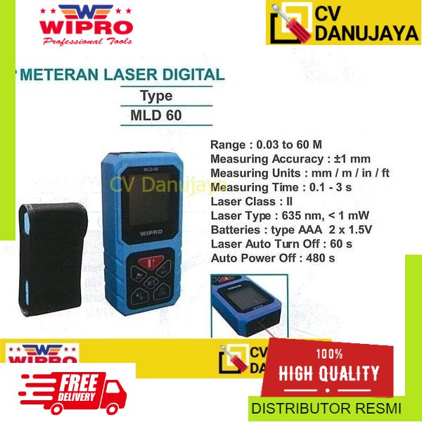 60meter / 60M MLD 60 Wipro Digital Laser Meter Measuring Instrument ...