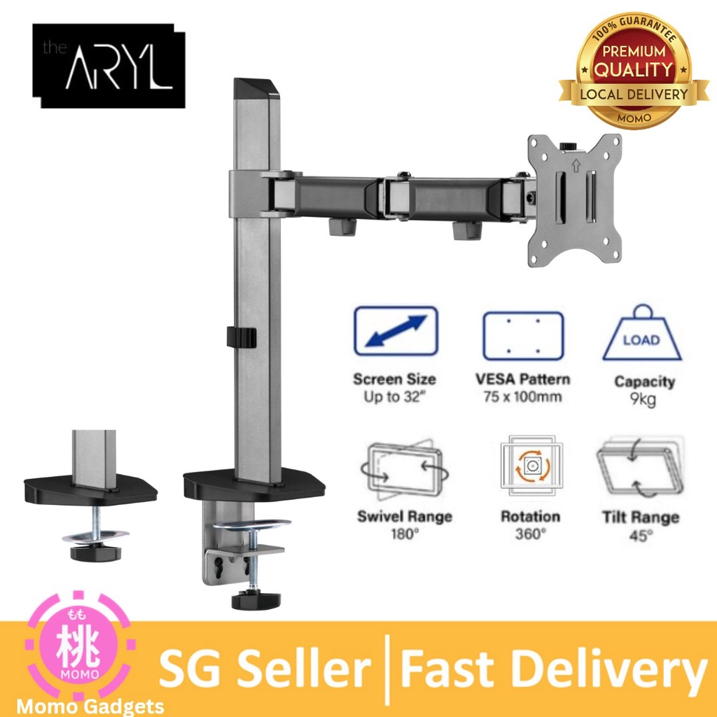 the Aryl™ Deluxe Monitor Desk Stand Mount, Fully Adjustable, Tilt ...