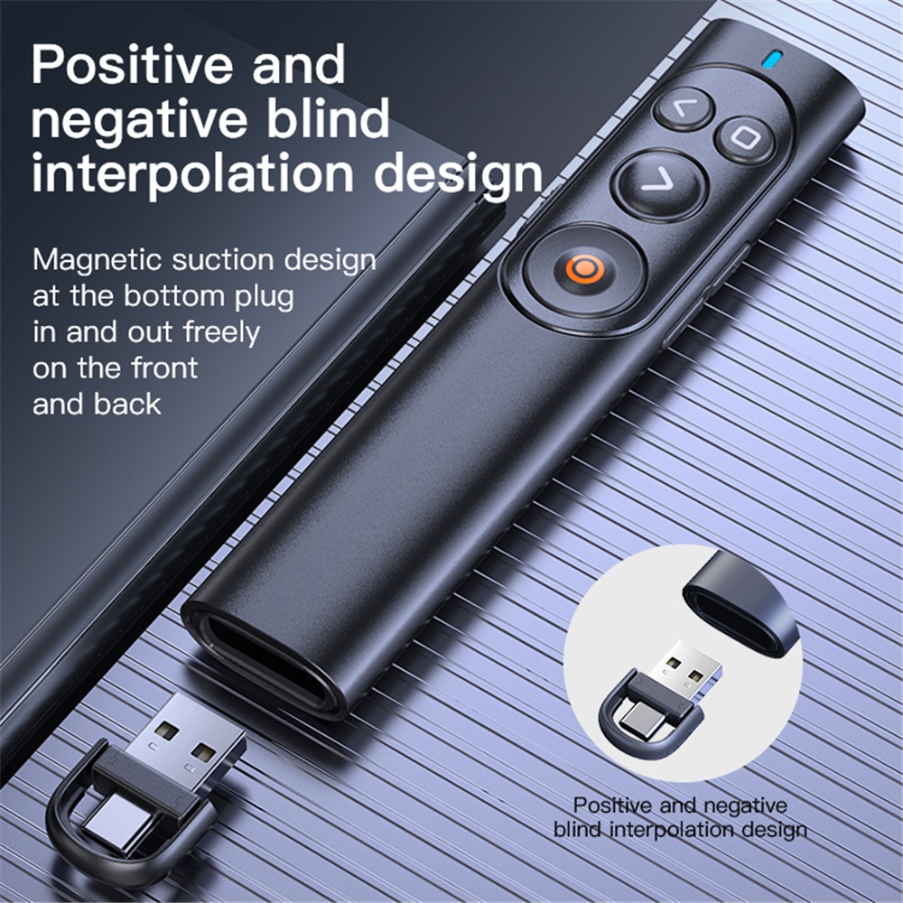 Micro USB + Type C Wireless PPT Presentation Pointer Clicker Powerpoint ...
