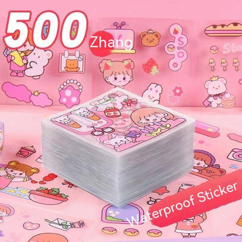 10 pieces of non repetitive original cute cartoon hand account stickers, student water cup hand ...