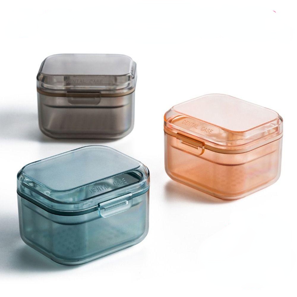 Denture Bath Box Three Layer Durable Sealed Orthodontic Retainer Oral ...