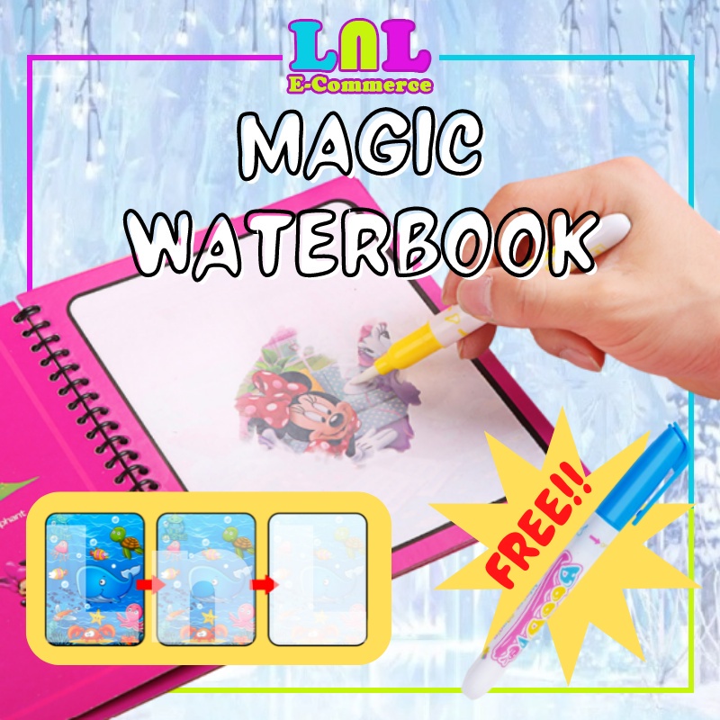 LNL Kids Magic Water Coloring Colouring Book Magic Water Drawing Book ...