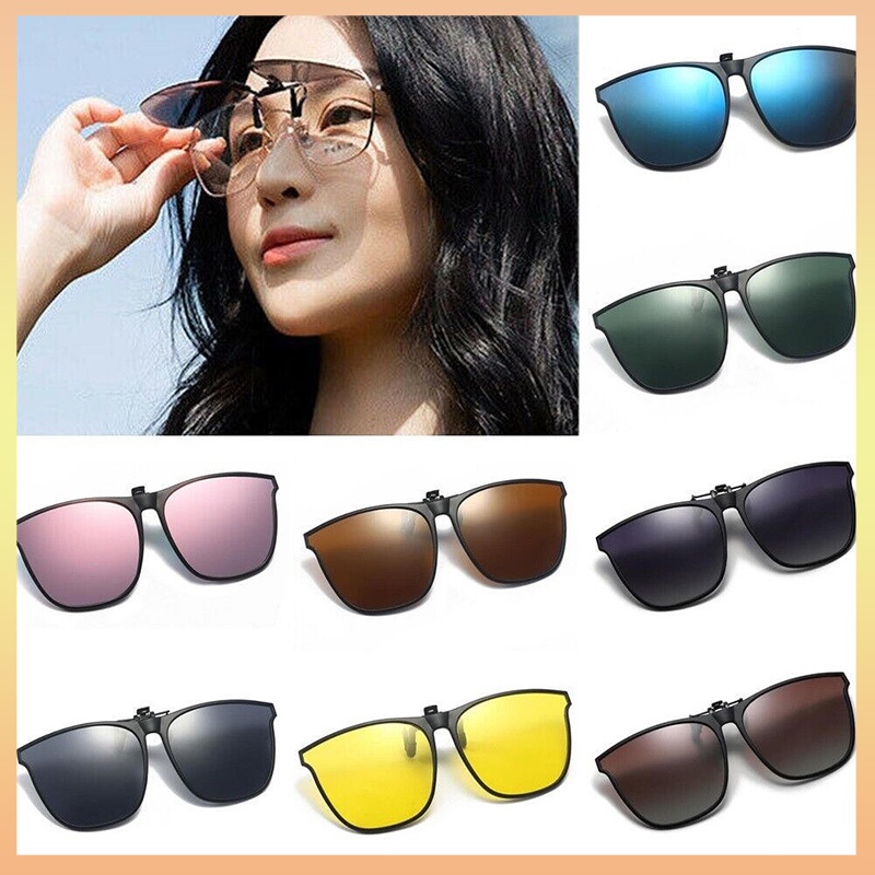 10 Colors Clip On Sunglasse Flip Up Glasses Polarized Spectacles Anti ...