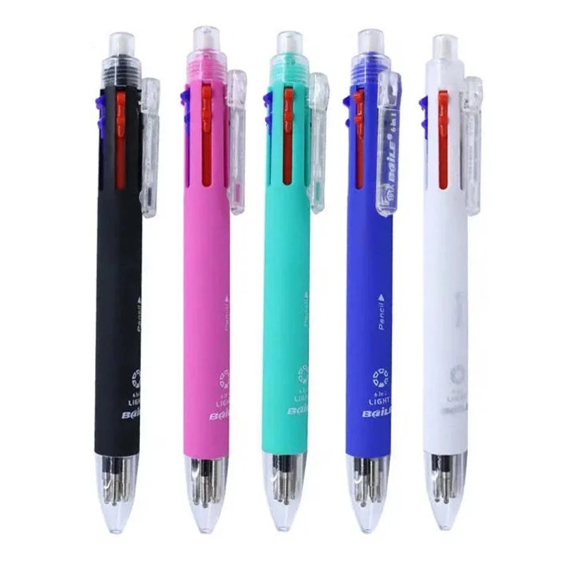 Creative 6 In 1 Multicolor Ballpoint Pens 5 Colors Ball Pen 1 Automatic ...