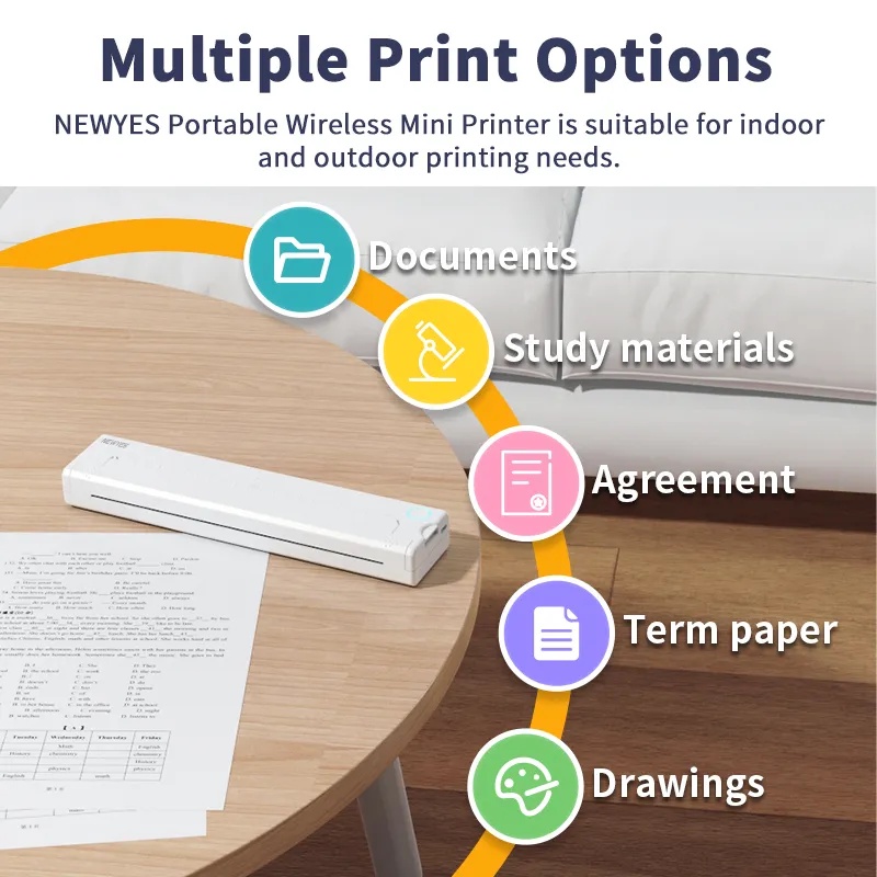 A4 size Wireless BT Mini Printer Document Smart A4 Size Portable ...