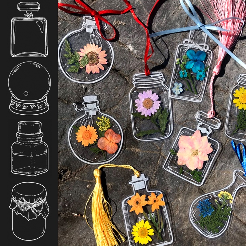20Pcs/Set Transparent Dried Flower Bookmarks / DIY Handmade Plant ...