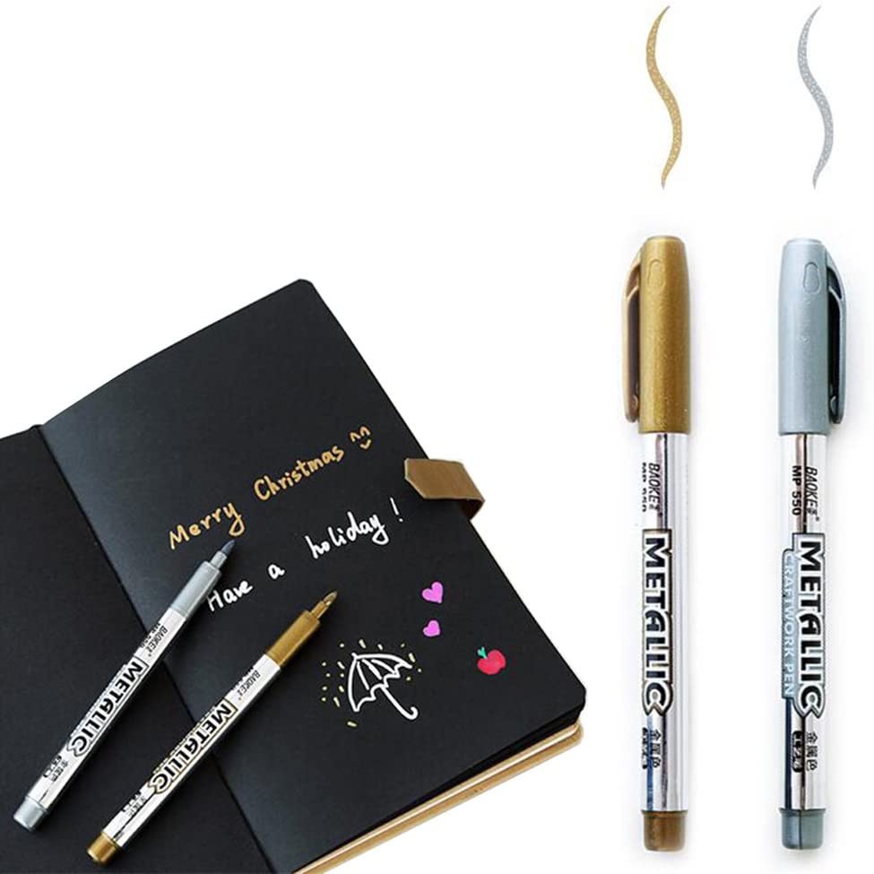 Gold And Silver Metallic Marker Pens, Metallic Permanent Markers For ...