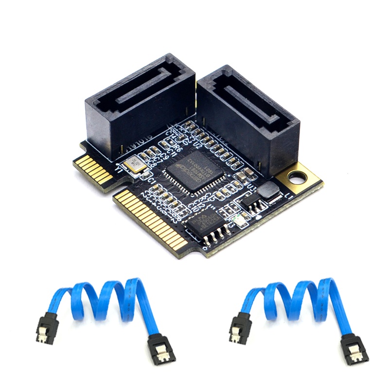 2 Ports Mini PCI-E PCI Express to SATA 3.0 Converter Hard Drive ...