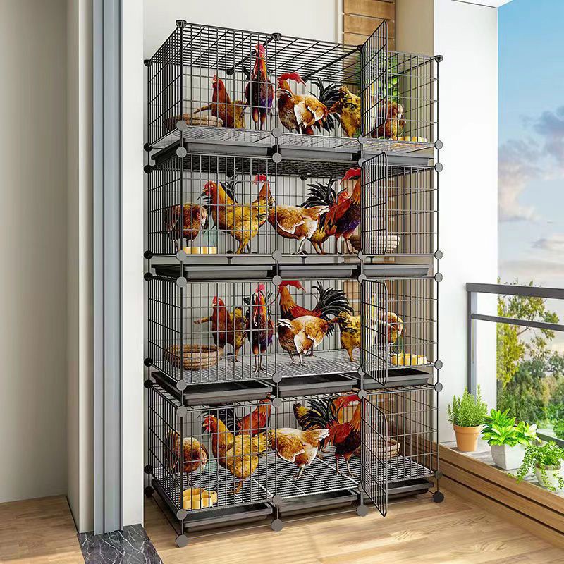 Breeding Iron Cage Chicken Three-Layer Indoor and Outdoor Rabbit Cage ...
