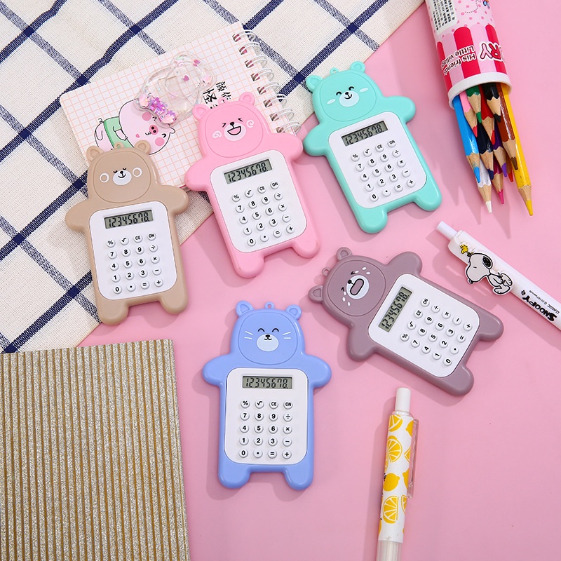 Cartoon Colorful Bear Calculator Small Student Portable Calculator ...