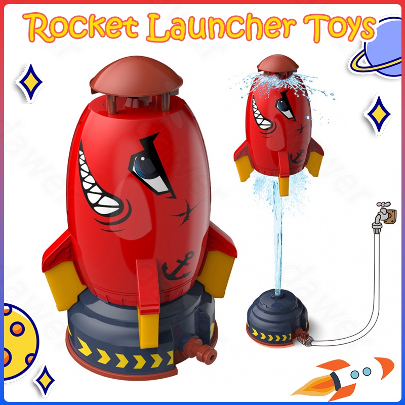 Water Rocket Launcher Toys Rocket Sprinkler Spinning Flying Splash ...